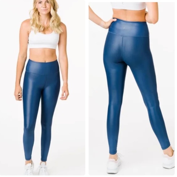 ZYIA | Pants & Jumpsuits | Zyia Metallic Light N Tight 78 Leggings ...